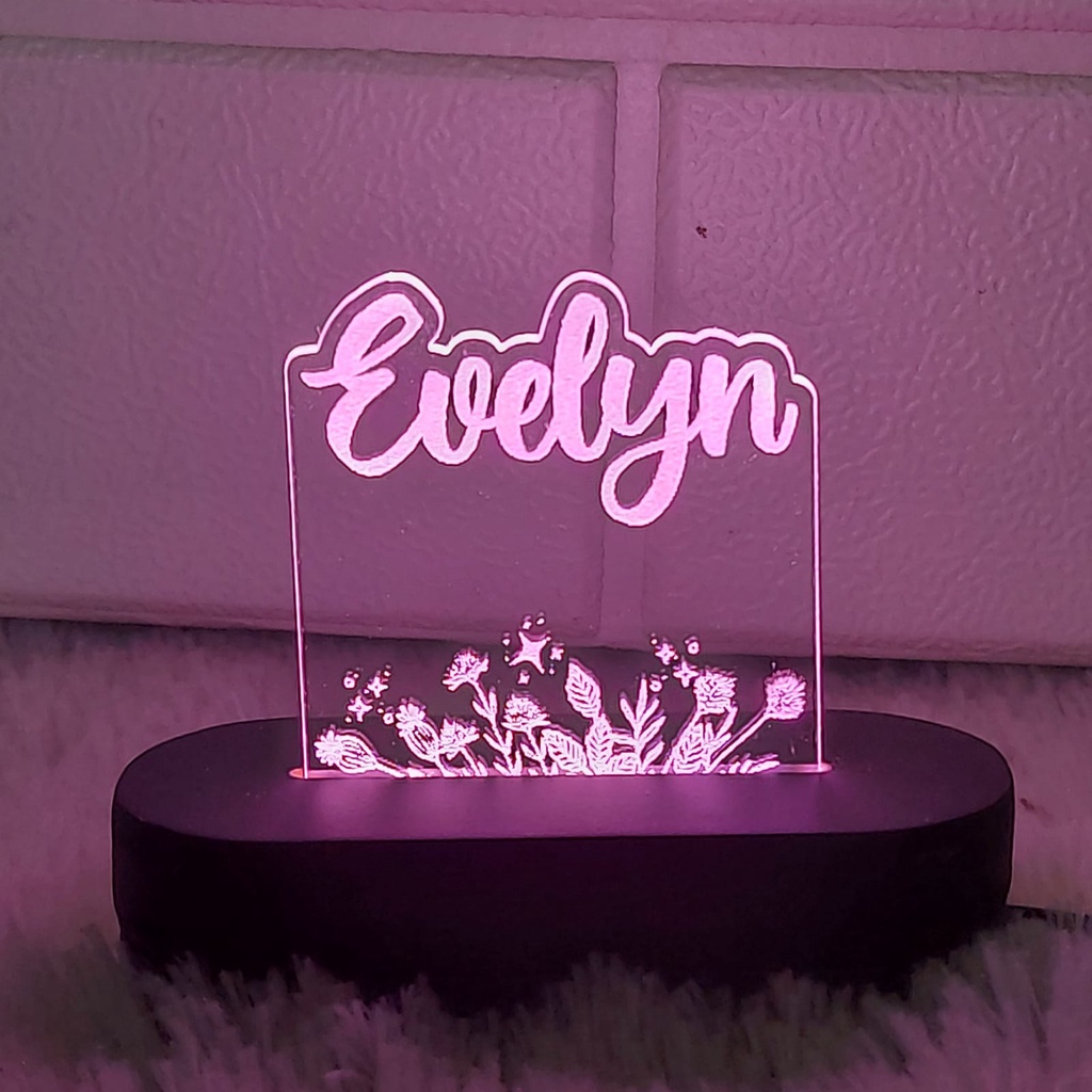 5x5 cm AESTHETIC LAMP CUSTOM LED ACRYLIC LAMP TABLE NAME LAMP ...