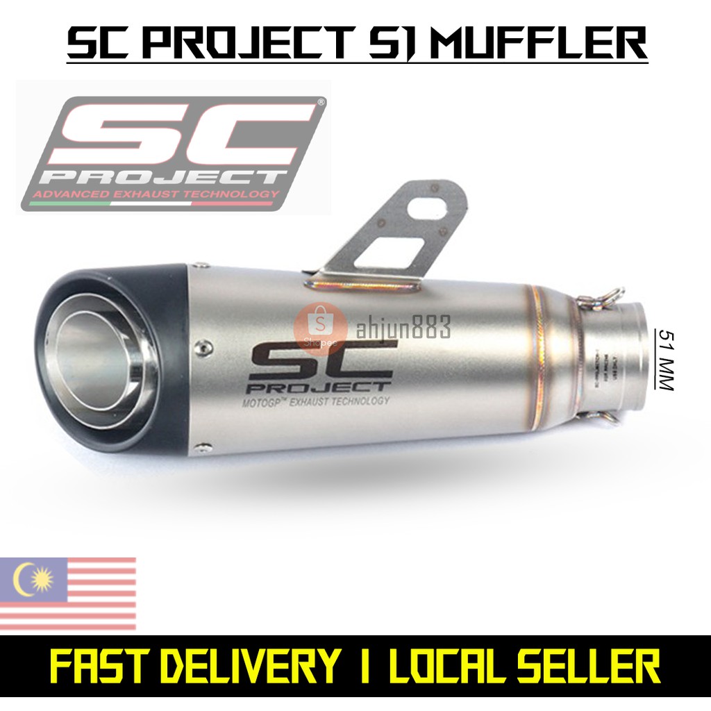 (LOCAL MY) SC PROJECT S1 MUFFLER UNIVERSAL Exhaust R1 R6 R25 MT09 ...