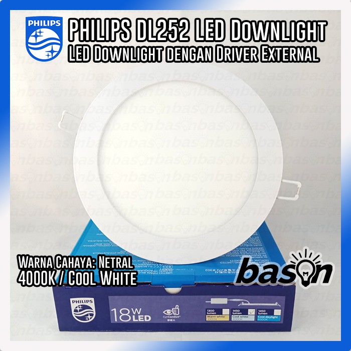 Philips DL252 18W D178 7" - Super Slim LED Downlight with external ...