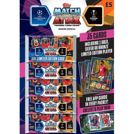 🔥READY STOCK🔥Match Attax 20/21 - Multi-pack, 5 packets plus Rashford ...