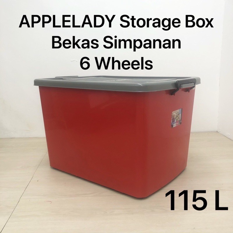 APPLELADY 115L Storage Box With Wheel 5034 / Bekas Simpanan Roda ...