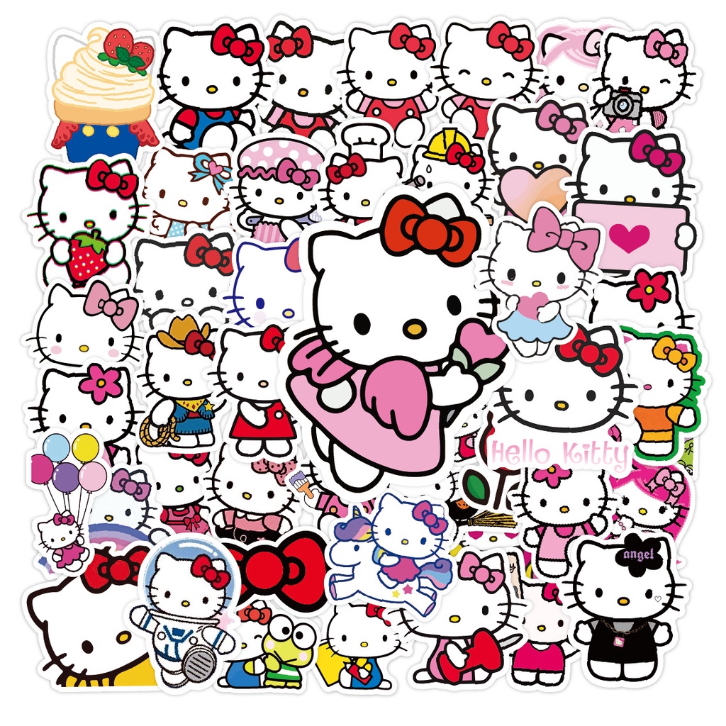HELLO KITTY 50 pcs Waterproof Non Repeating Stickers Pack | Shopee Malaysia