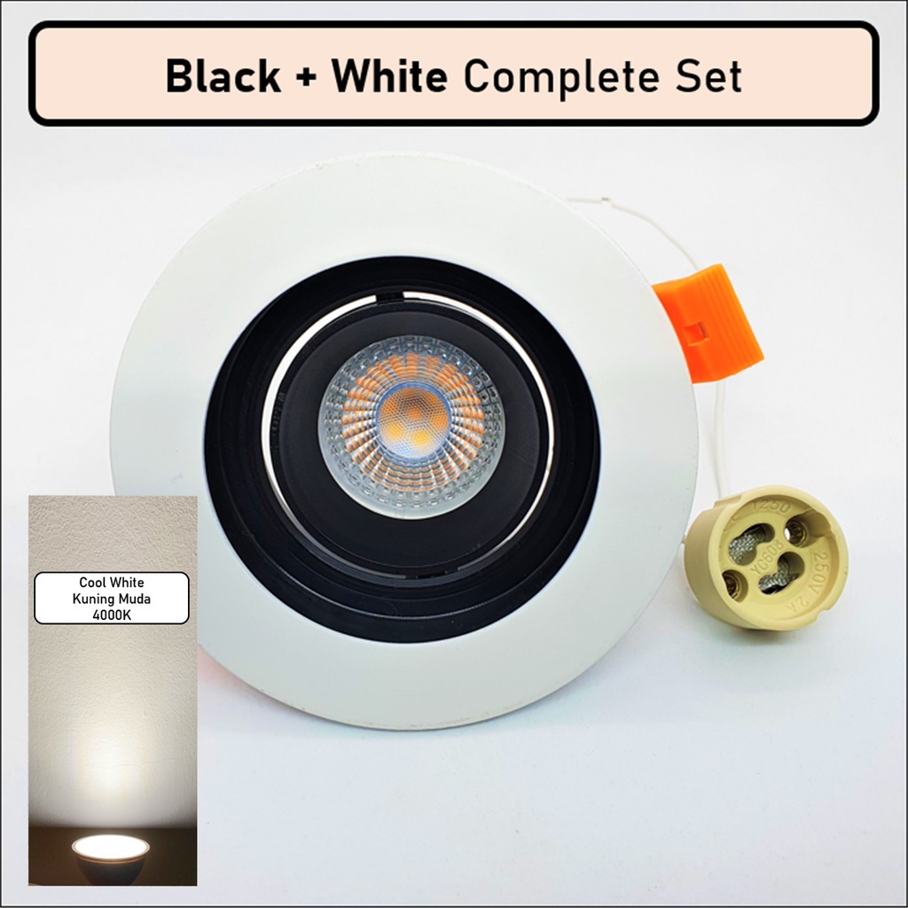 LED Recessed Eyeball Fitting Complete Set with GU10 bulb and holder ...