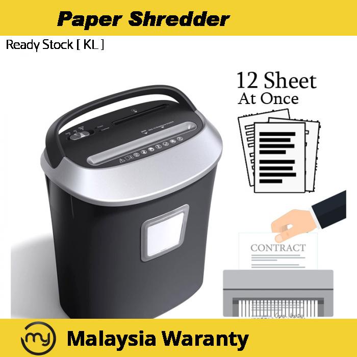 Heavy Duty Paper Shredder Cross Cut Credit Bank ID Card 12 Sheet ...