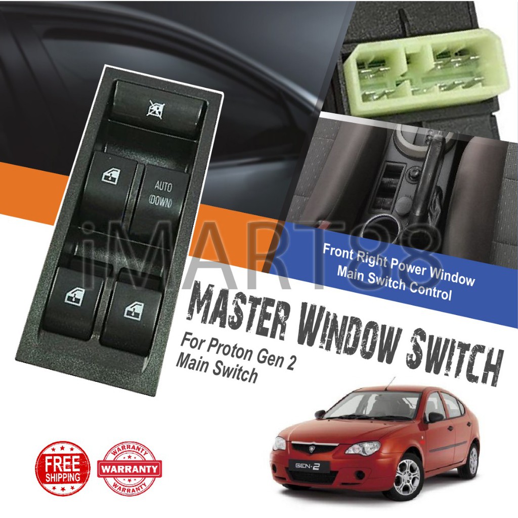 Proton Gen 2 Gen2 Main Power Window Switch Driver Side 4 Buttons Suis ...