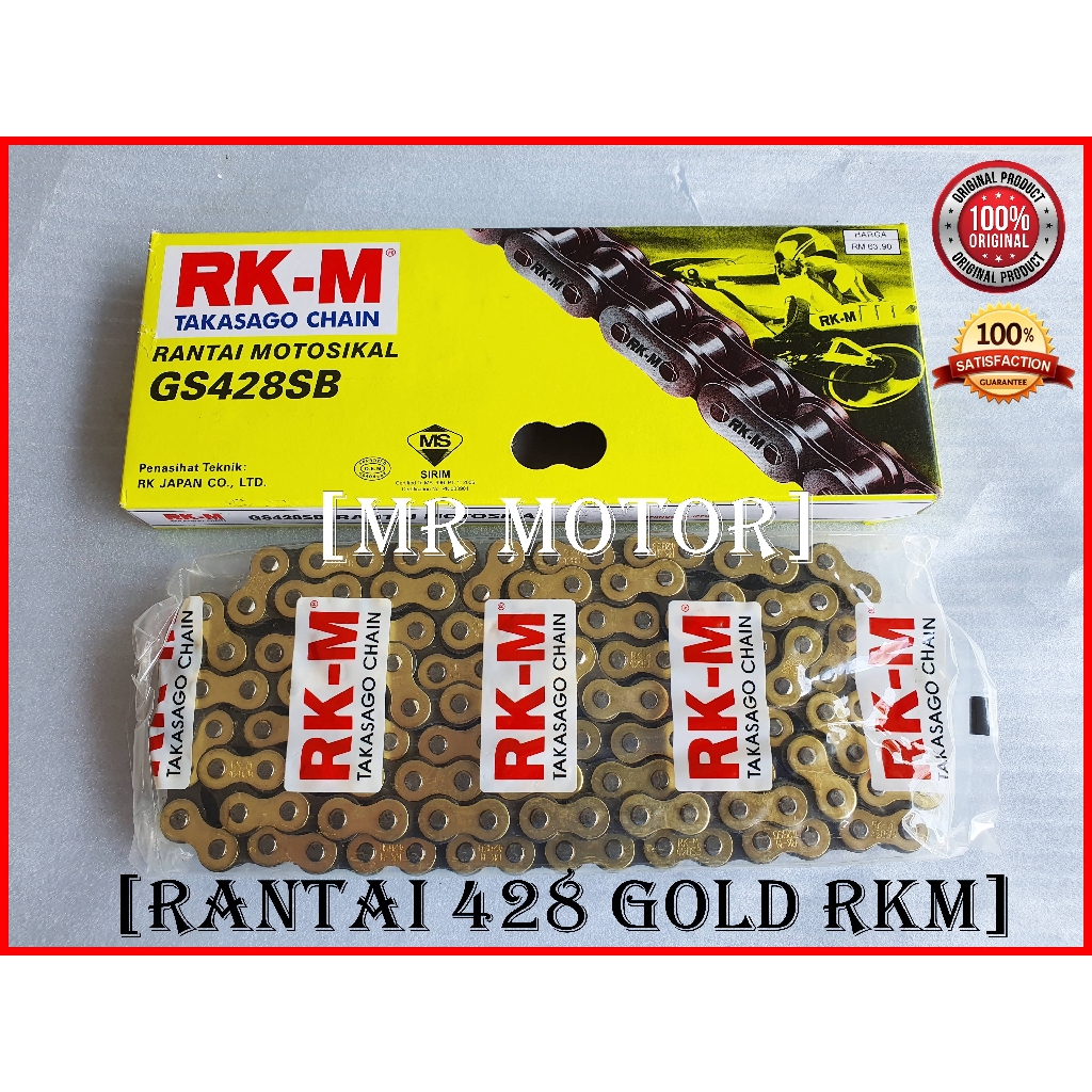 Chain Rantai 428 128L , 132L GOLD RKM GS428SB TAKASAGO CHAIN (100% ...