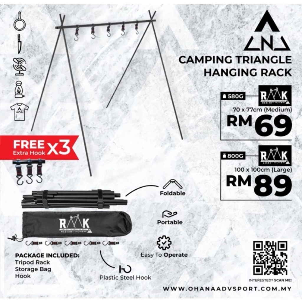 Camping Triangle Hanging Rack Folding Portable/ Outdoor Rack Storage ...