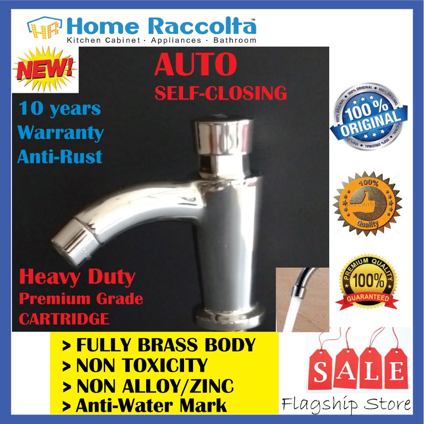 Wash Basin Tap Auto Self Closing Basin Cold Tap Self Stop Basin Tap ...
