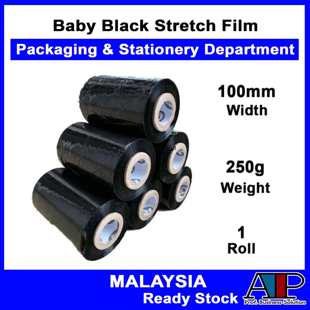 Packaging📦 Baby Roll Mini Black Stretch Film Transparent Stretch Film ...