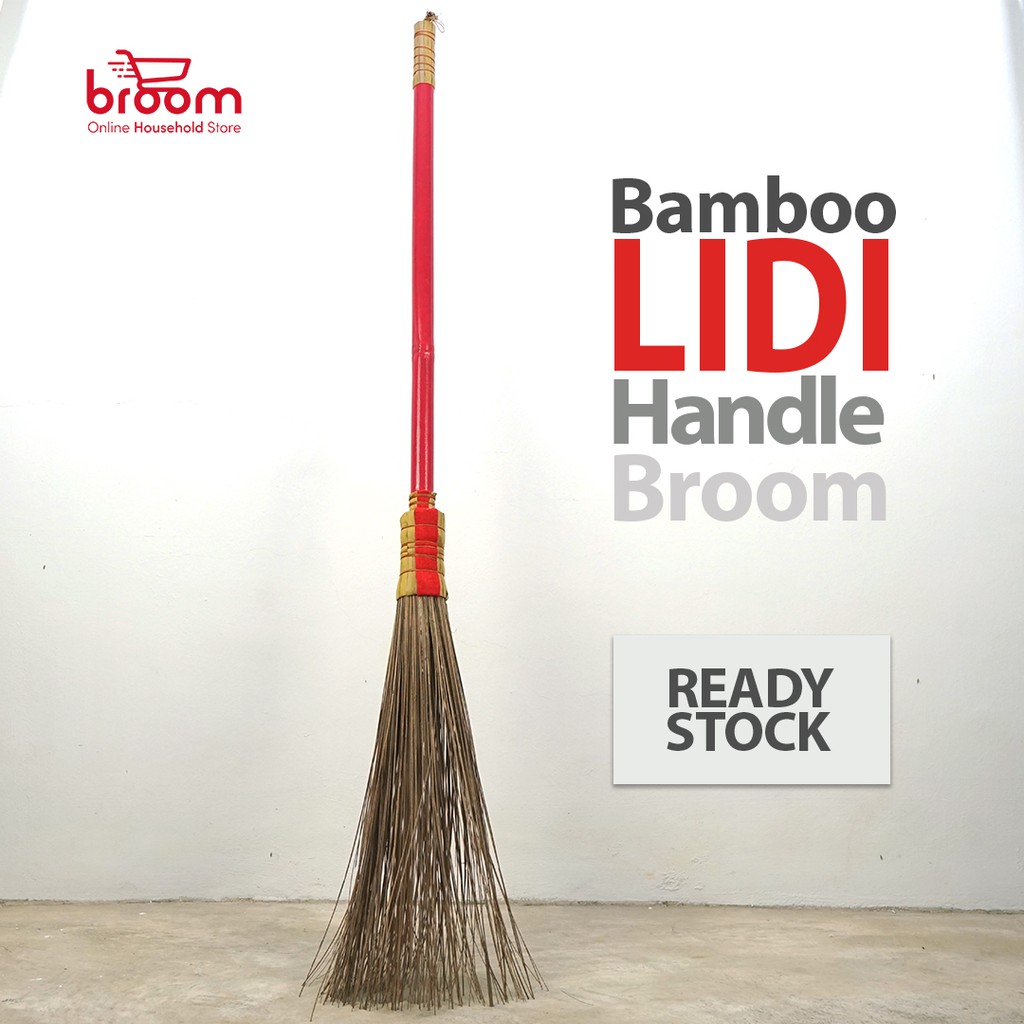 🔴 Plastic Lidi Handle Traditional Broom | Bamboo Lidi | Shopee Malaysia