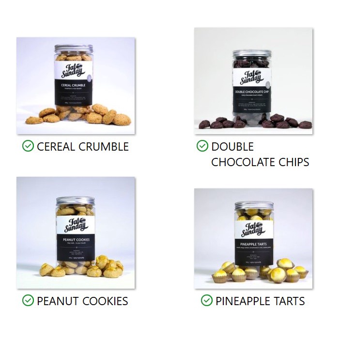 [PM TO GET DISCOUNT] FAT SUNDAY SNACKS (PINEAPPLE TARTS, PEANUT COOKIES ...