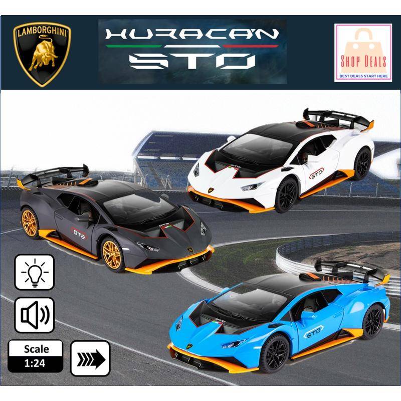 Lamborghini Huracan STO Alloy Car Toy Die Cast Models Light and Sound ...