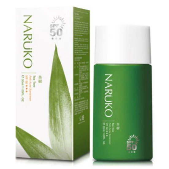 NARUKO Tea Tree Anti-Acne Sunscreen SPF 50 30ml Skin Oil Control Color ...