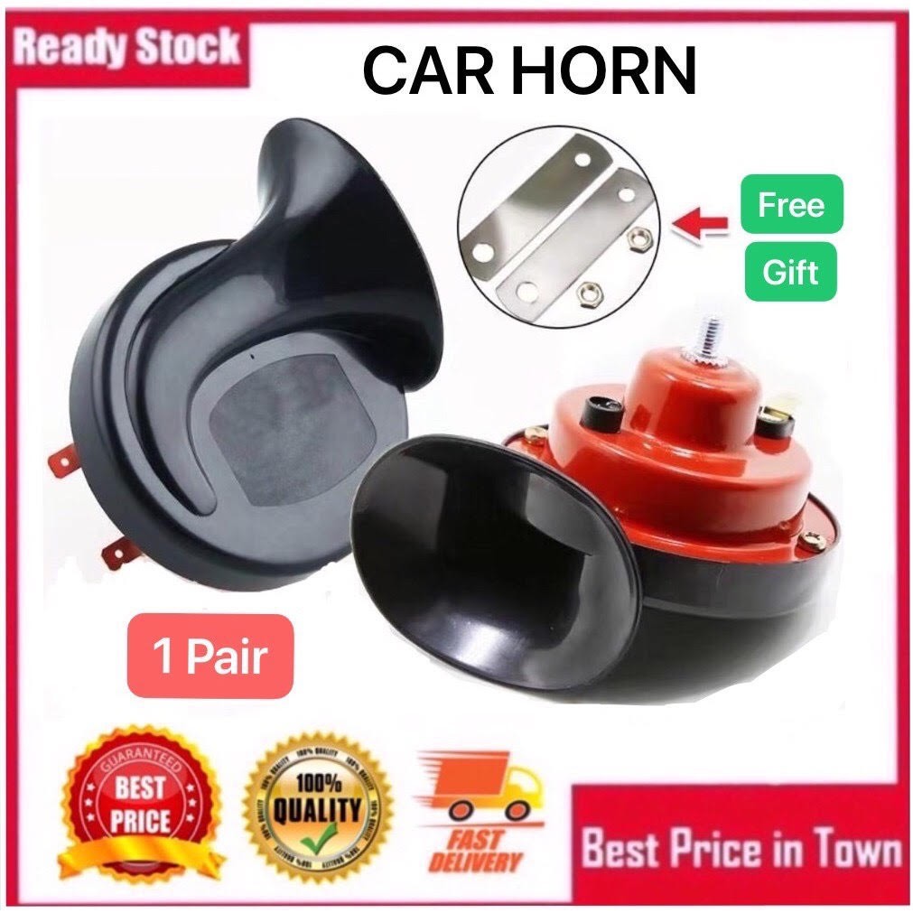 2pcs TYPE R Hon Kereta Racing Red Air Horn 12V Snail Set Loud Dual Twin ...