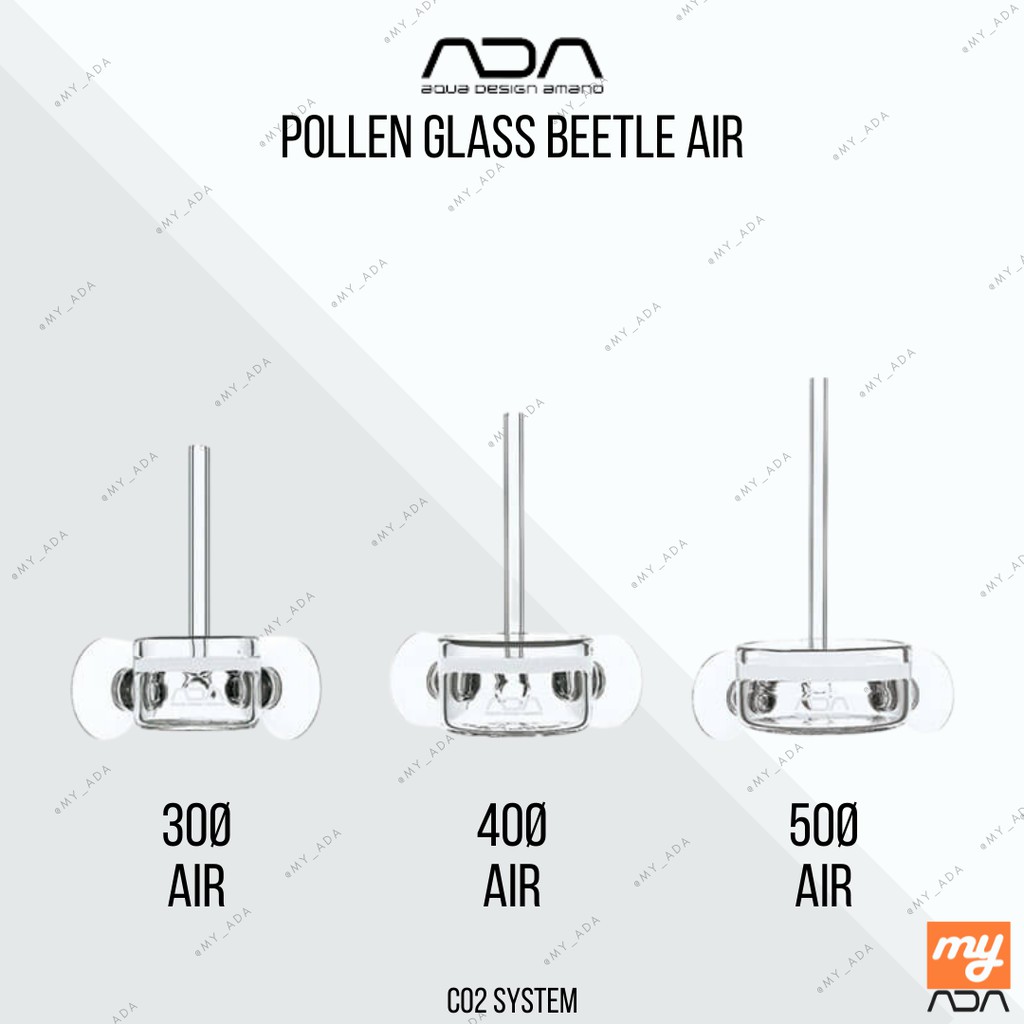 ADA Pollen Glass Beetle Air 30Ø 40Ø 50Ø Air Diffuser Aqua Design Amano ...