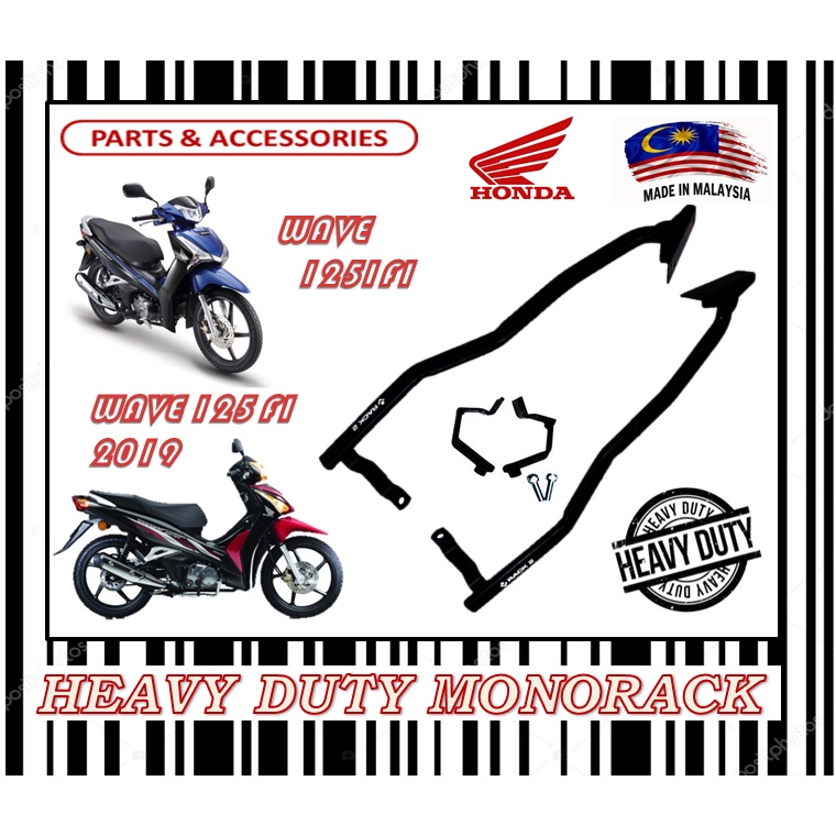 J RACK HONDA WAVE 125 WAVE 125 FI 2019 TOP BOX RACK MONORACK HEAVY DUTY ...