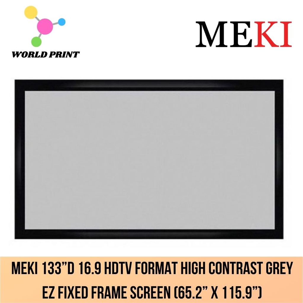 MEKI 133”D 16.9 HDTV Format High Contrast Grey EZ Fixed Frame Screen ...