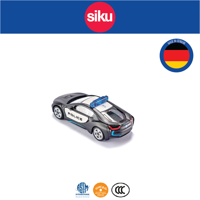 Siku 1533 BMW i8 US-Police Collectible Emergency Die Cast Vehicle for ...