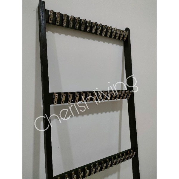 Rak Tudung Ladder 4 tier Kayu / Hijab Organizer Hanger Rack Wood ...