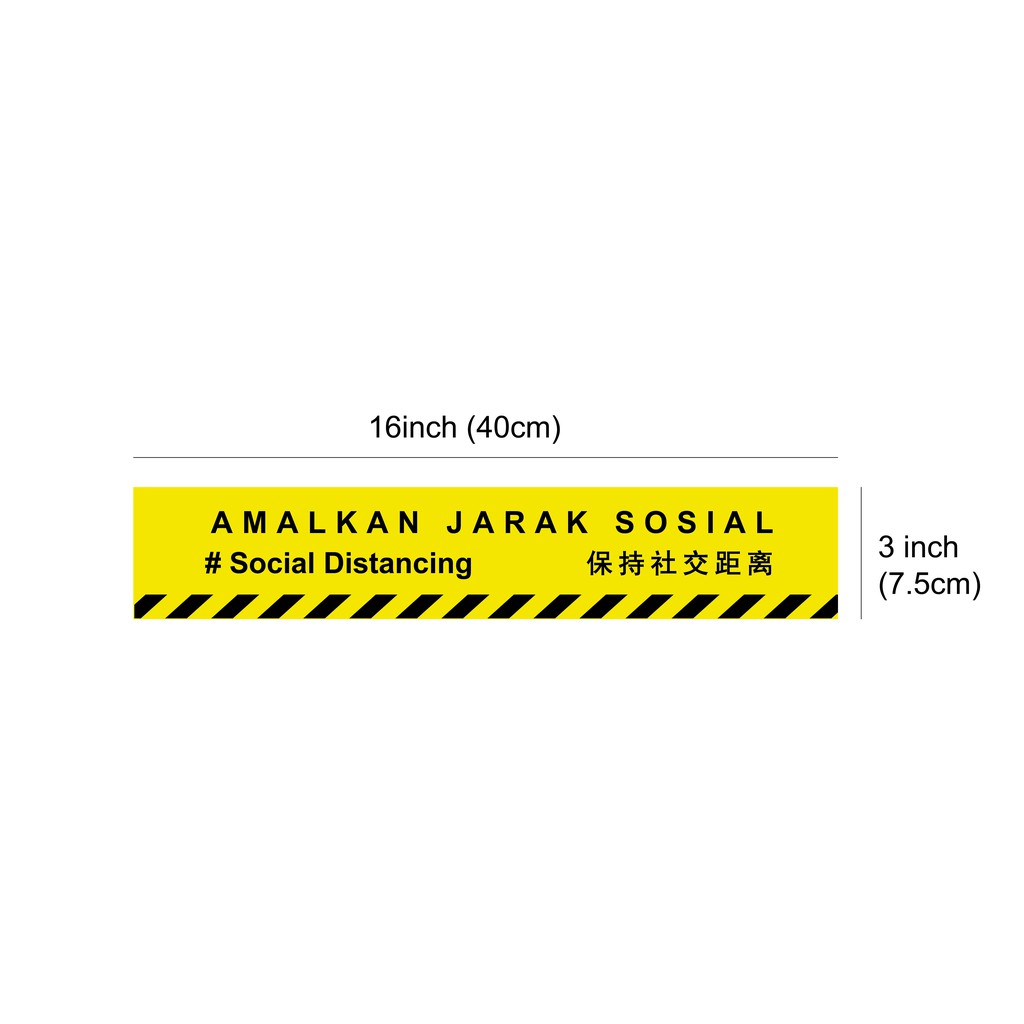 PVC Outdoor UV Sticker Water proof (NOT Paper Sticker) Social Distance ...