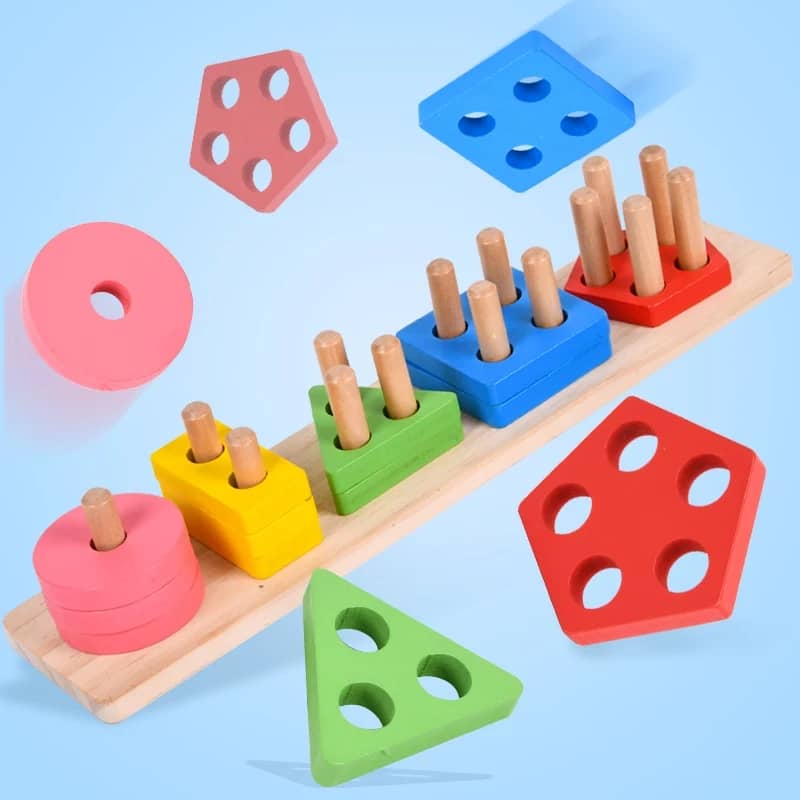 Color & Shape Sorter Set Fine Motor Skill Training Early Learning ...