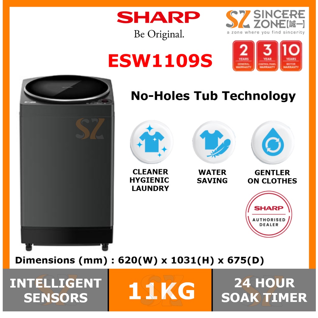 SHARP ESW1109S 11KG TOP LOAD WASHER | Shopee Malaysia