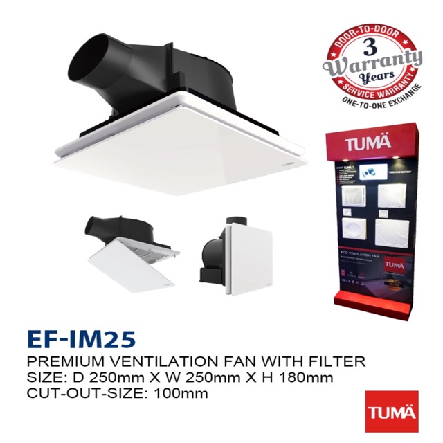 Tuma im25 dc ventilation fan with filter | Shopee Malaysia