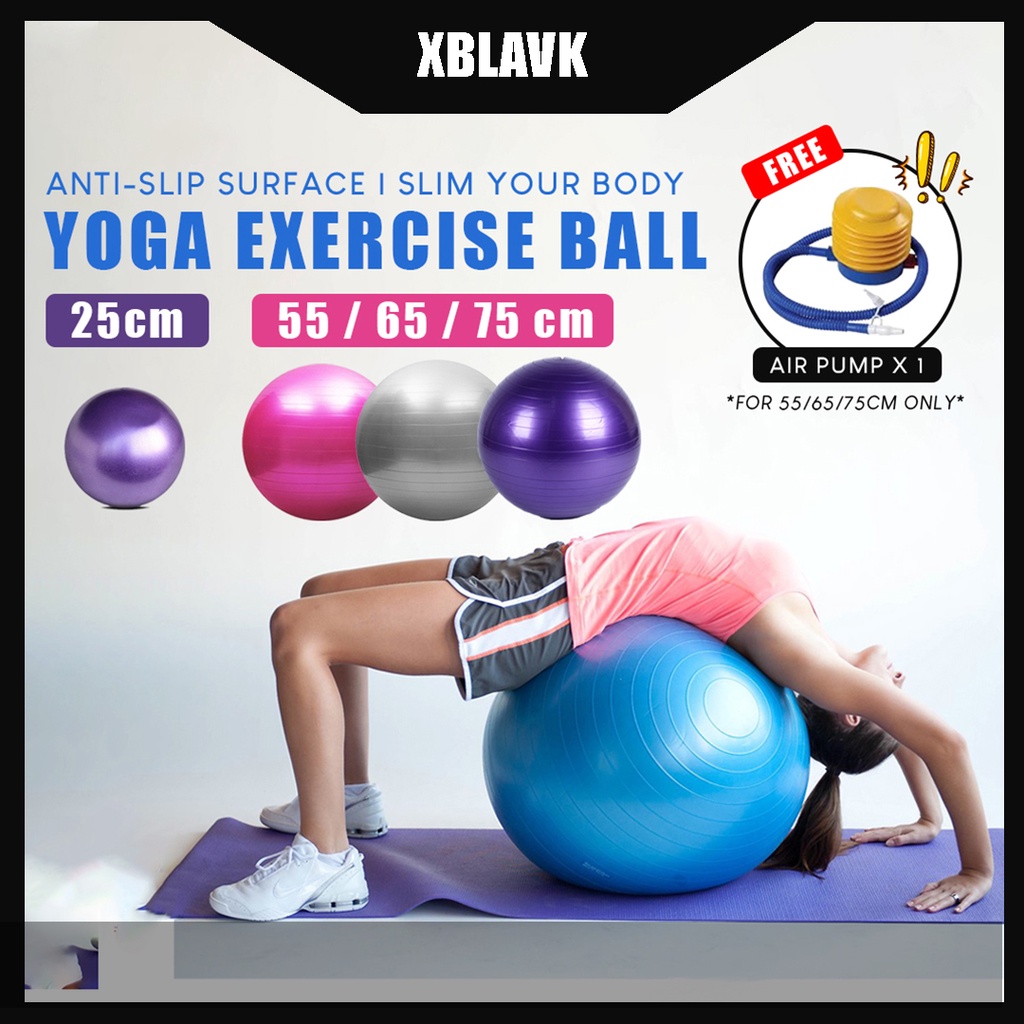 XBLAVK Yoga Ball Pilate Ball Exercise Ball 25cm 55cm 65cm 75cm Balance ...