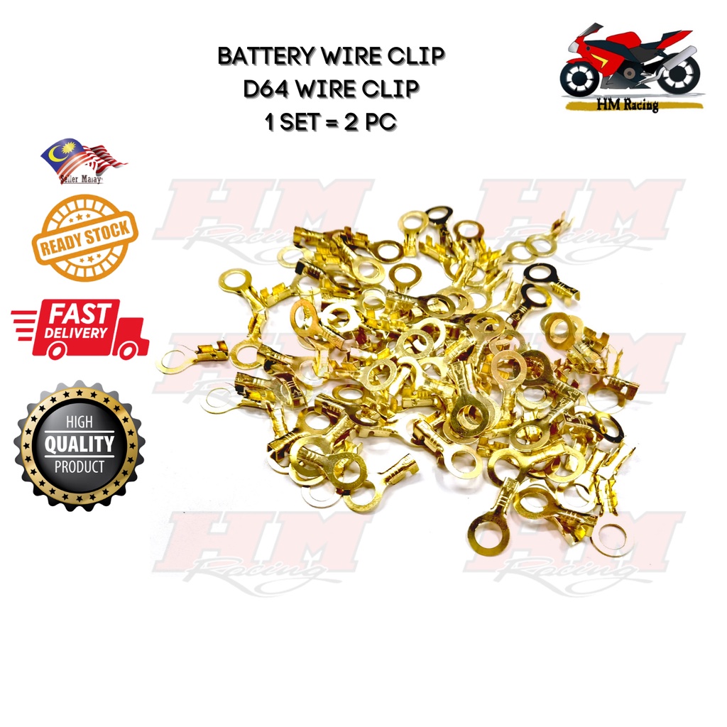 1 SET = 2 PC // BATTERY COPPER CLIP D64 WIRE CLIP PIN BULAT KEPALA ...