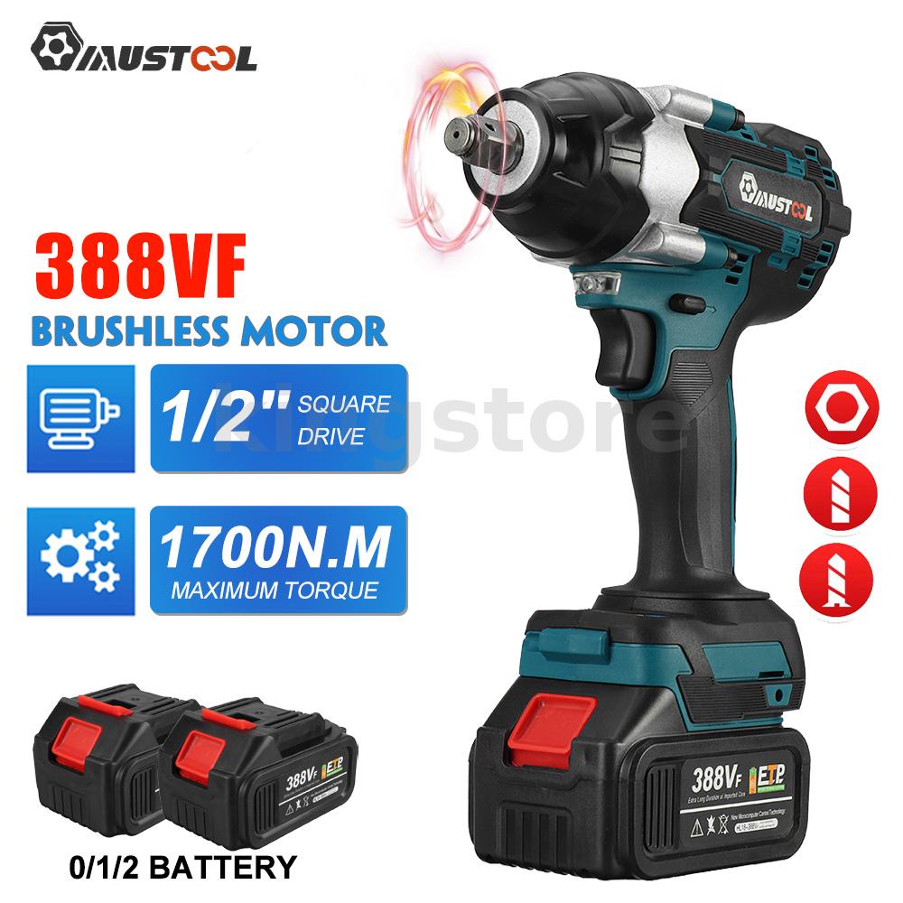 388V Electric Impact Wrench 22900mAh Cordless Brushless Impact Wrench LED Electric Driver Tool ...