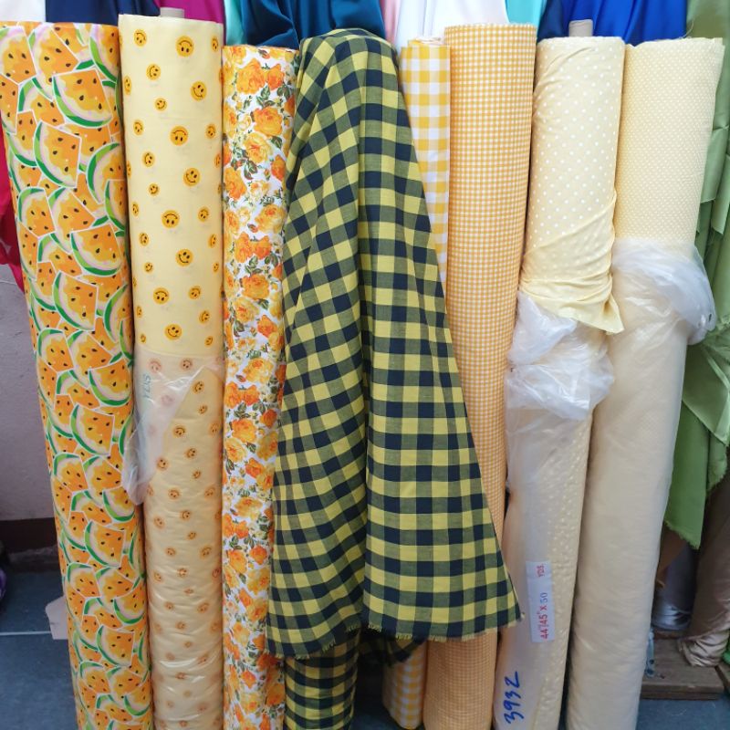 Yellow Set For Photo Shoot Plaid Cloth Table Props Fabric Thai Pattern ...