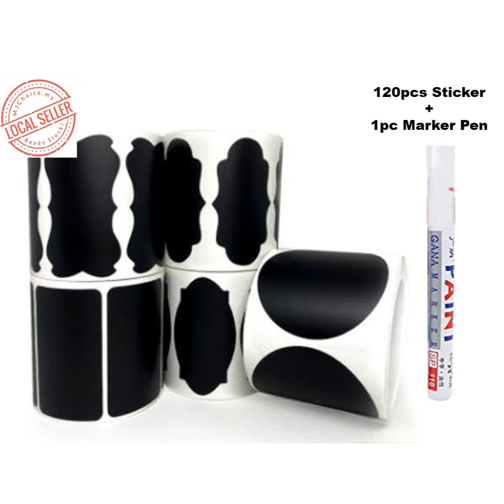 120pcs/150pcs Label Dapur / Blackboard Sticker – Waterproof Label Botol ...