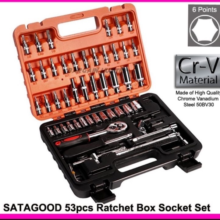 53 JENIS SET PLAYAR REPAIR KERETA Ratchet Box Socket Set Wrench Set ...