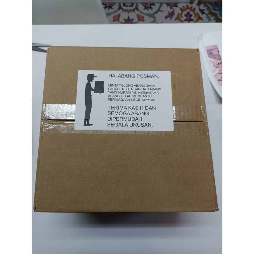 50/100pcs Sticker Parcel Noted For Posmen / Fragile Sticker Harga Murah ...