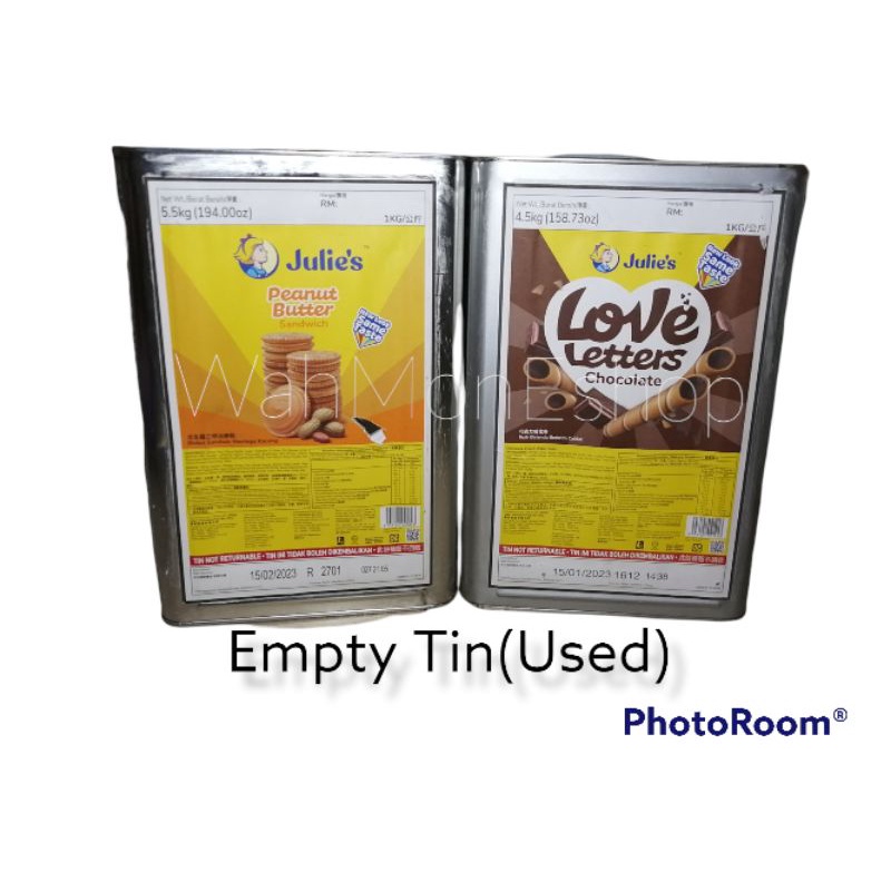 Tin Kosong Biskut Used Saiz ( 25cm x 25cm x 37cm) / each / Empty Tin ...