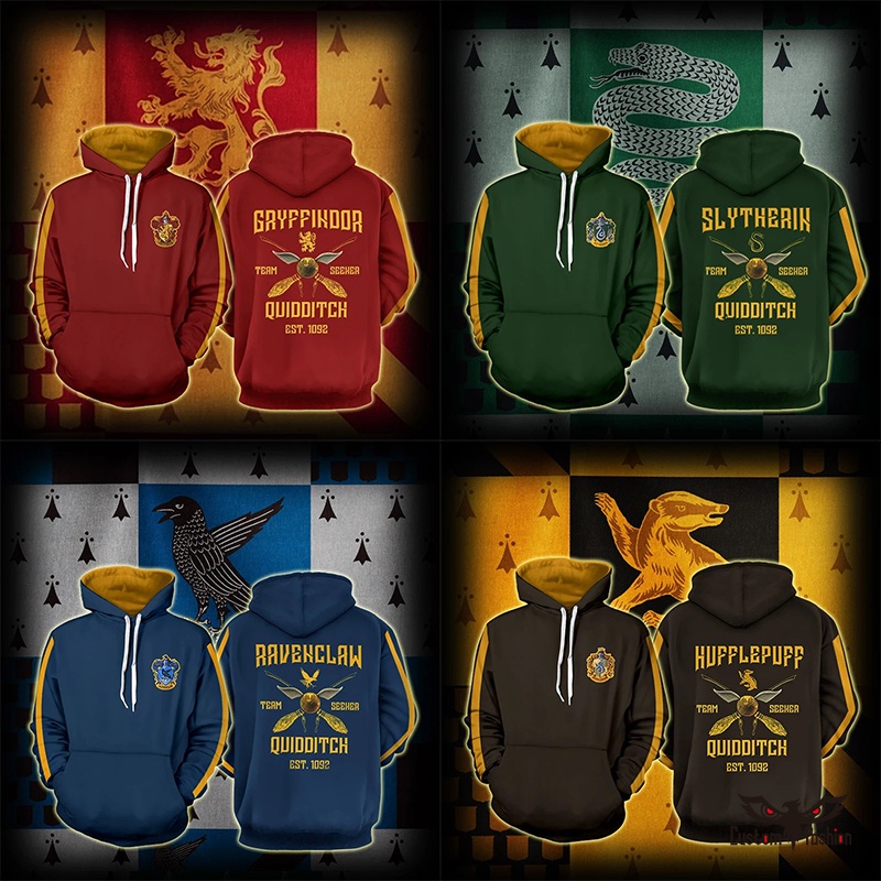 【CustomFashion】Harry Potter Quidditch Hoodie Gryffindor Ravenclaw ...