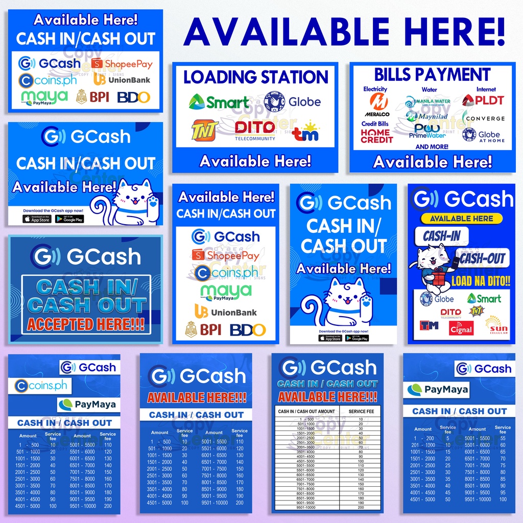 Gcash Rates Signage Available Here Signboards | Shopee Malaysia