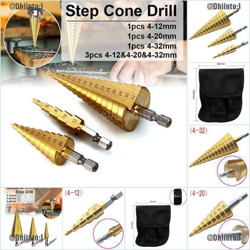 (TDST) Large Hss Steel Step Cone Drill Titanium Bit Set Hole Cutter ...