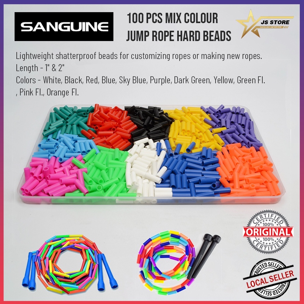 Sanguine 100pcs Jump Rope Hard Beads - Beaded for Beaded Jump Rope ...