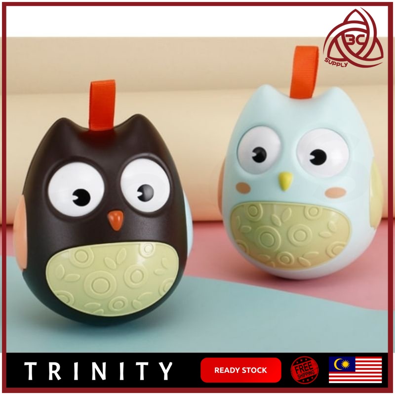 Mainan Gelas Burung Hantu Standing Cute Owl RolyPoly Rattle Infant ...