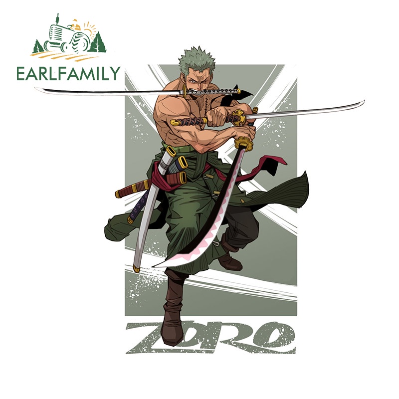 EARLFAMILY 13cm x 10.1cm Zoro Car Stickers ONE PIECE Anime Decal ...