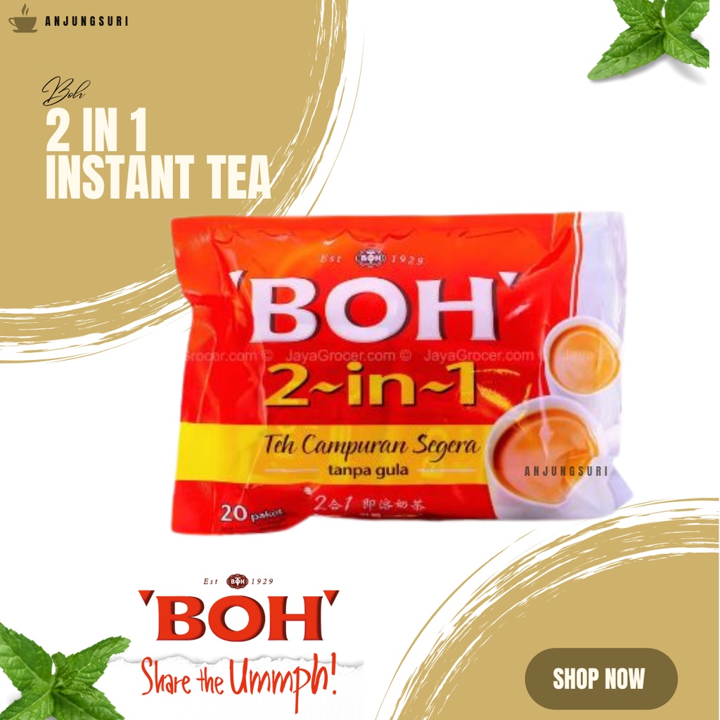 Boh 2 in 1 Instant Tea Mix 19g x 20sachets Teh Campuran Tanpa Gula No ...