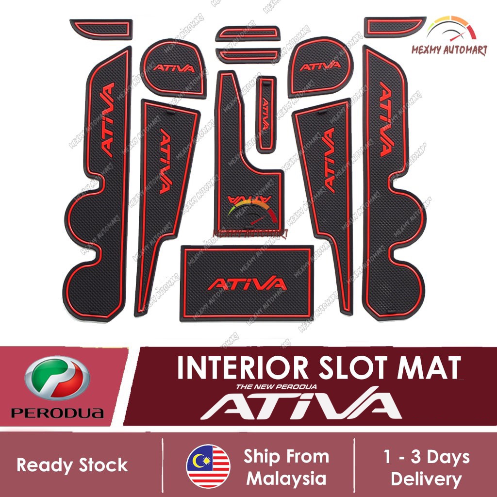 Perodua ATIVA Slot Mat Interior Accessories Gear Up Bodykit Body Kit ...