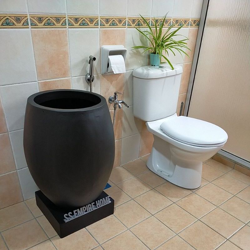 Tempayan TP1 Flat Fiberglass Black Tangki Simpanan Air Bathtub Tong ...