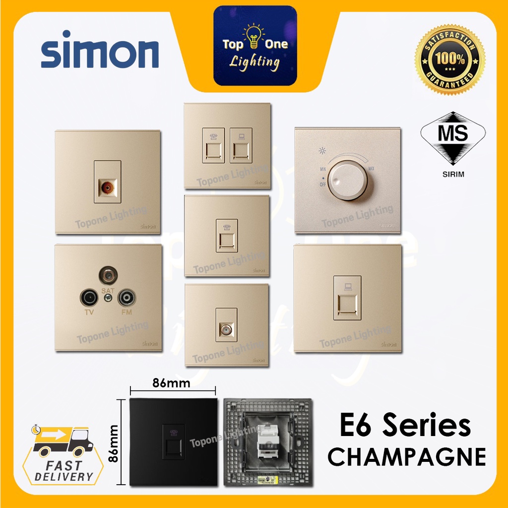 Simon E6 Series Switch / Switches & Socket Outlet (CHAMPAGNE) | Shopee ...