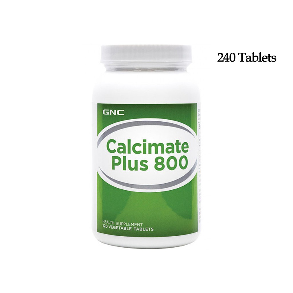 GNC Calcimate Plus 800 (240 Vegetable Tablets) Calcium Vitamin D ...
