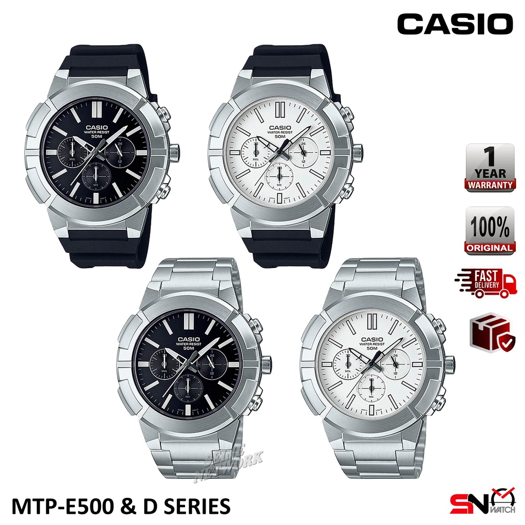 Casio Men Watch Big Case Fashion Sport Analog Stainless Steel Band Watch Jam Tangan Lelaki MTP ...