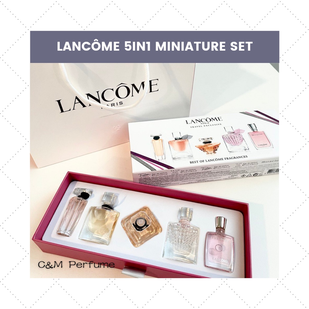 LK 5in1 Miniature Set with Paper Bag Pocket Perfume Fragrance for Women ...