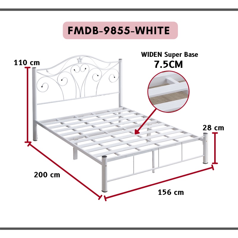 Metal Queen Bed Frame / Metal Double Bed/Katil Kelamin Besi/Katil Queen ...