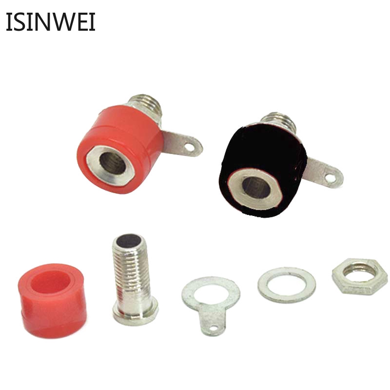 10pcs/lot Banana Plug Banana Jack Socket 4mm Banana Panel Terminal ...